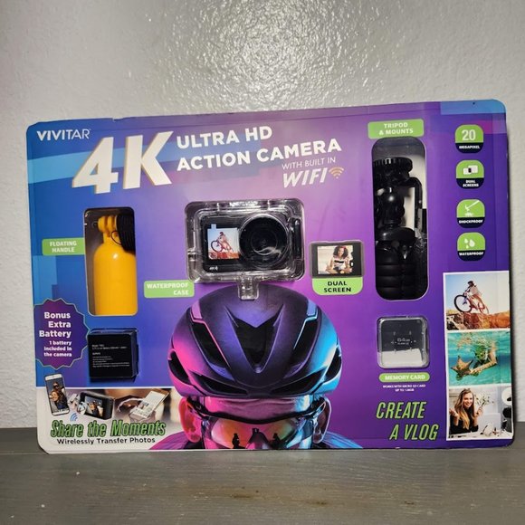 Vivitar | Cameras, Photo & Video | New Vivitar 4k Ultra Hd Action Camera Bundle Tripod Floater ...